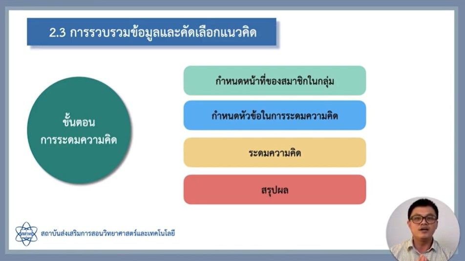 การรวบรวมข้อมูลและคัดเลือกแนวคิด - My IPST