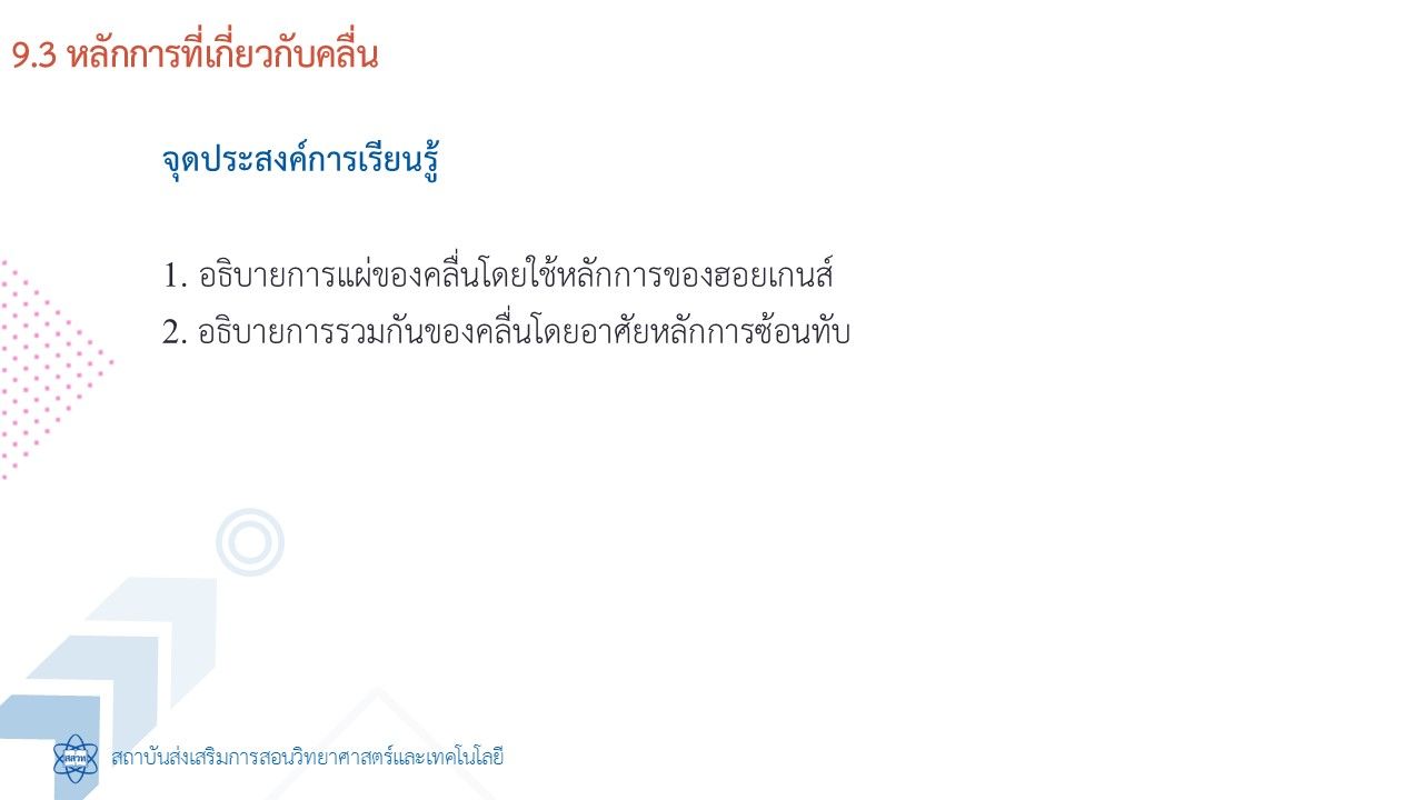 หลักการที่เกี่ยวกับคลื่น - My IPST