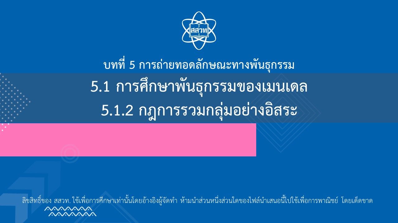 5.1.2 กฏการรวมกลุ่มอย่างอิสระ - My IPST